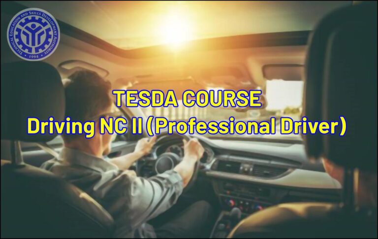 TESDA Driving NC II (Professional Driver) Course - TESDA Online Program