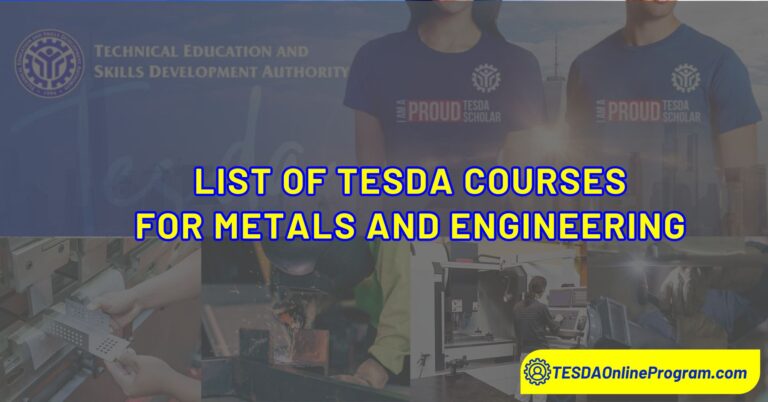 List of TESDA Courses for Metals and Engineering - TESDA Online Program