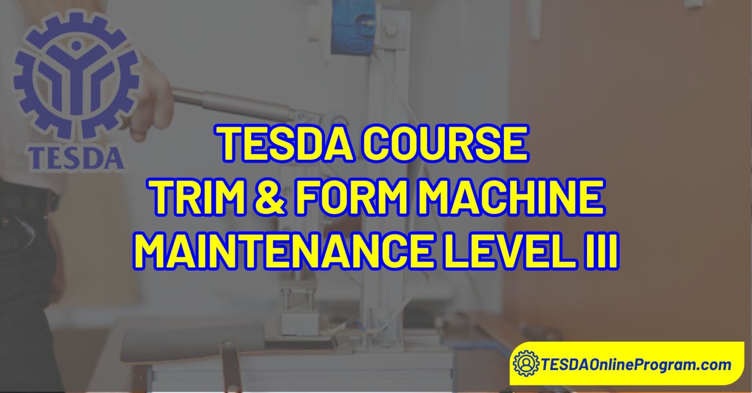 TESDA Trim and Form Machine Maintenance Level III Course - TESDA Online ...